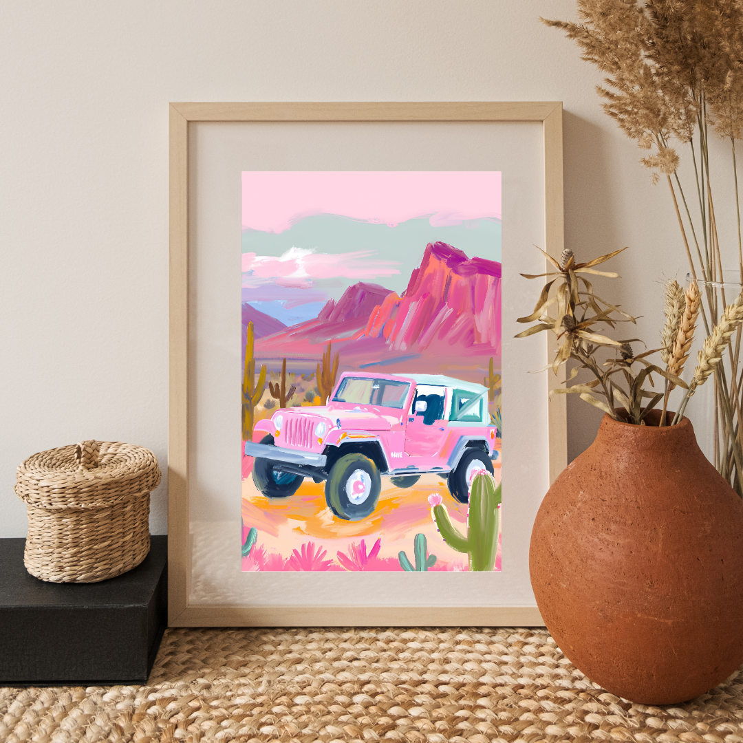 Desert Cruiser Art Print- Digital Download – Pink Sunshine Co LLC